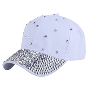 ecyc women girls fashion baseball cap bling rhinestone beads casual hats