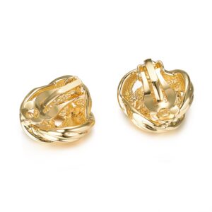 Yoursfs Knot Clip on Earrings for Women 18k Yellow Gold Plated Three Knot Clip On Statement Earrings 18MM