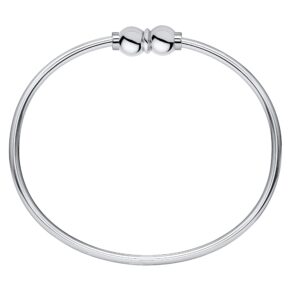 lighthouse creations the traditional sterling silver double ball threaded bracelet from cape cod, 7"