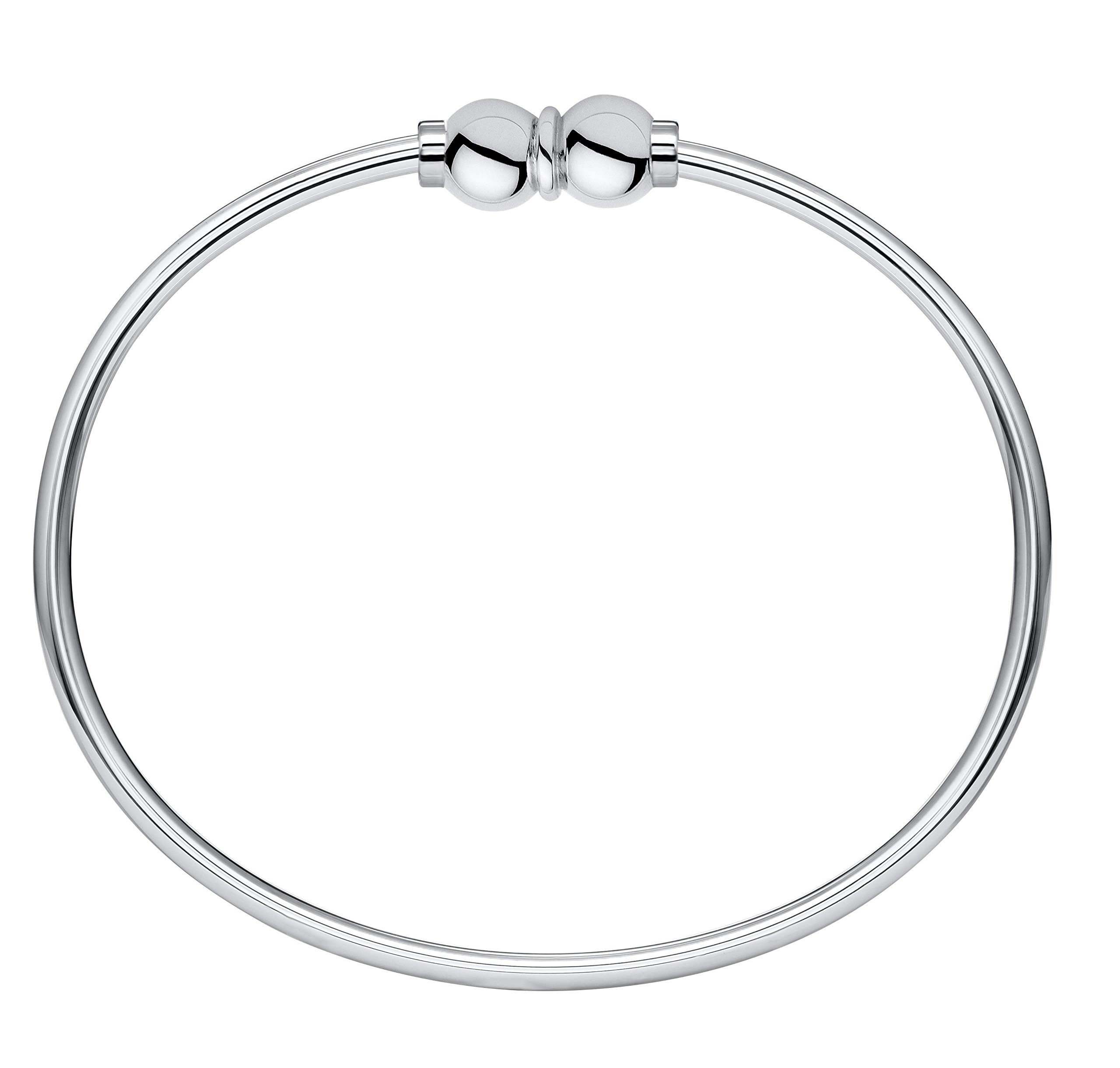 Lighthouse Creations The Traditional Sterling Silver Double Ball Threaded Bracelet from Cape Cod, 7"