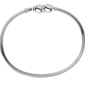 Lighthouse Creations The Traditional Sterling Silver Double Ball Threaded Bracelet from Cape Cod, 7"