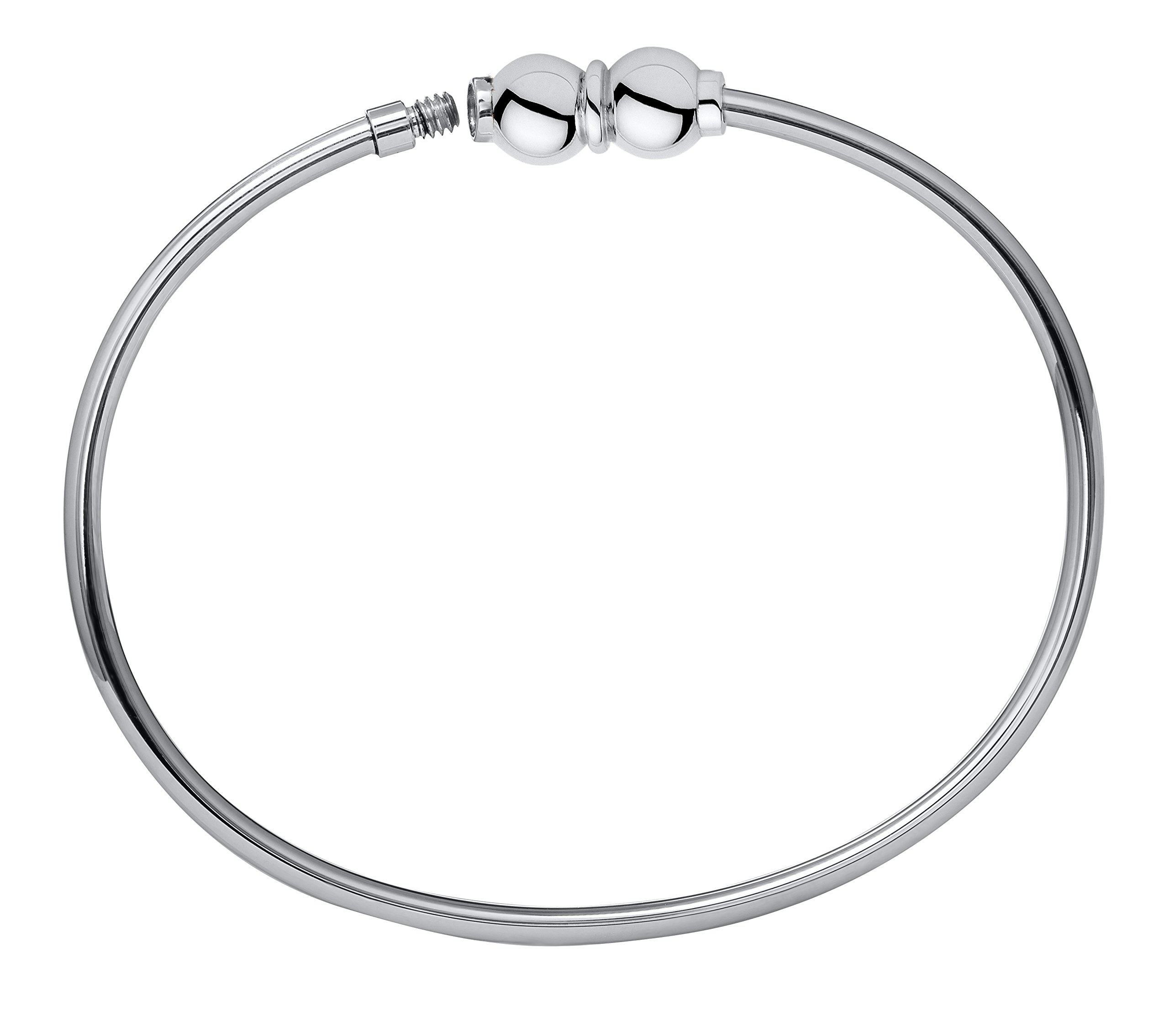 Lighthouse Creations The Traditional Sterling Silver Double Ball Threaded Bracelet from Cape Cod, 7"