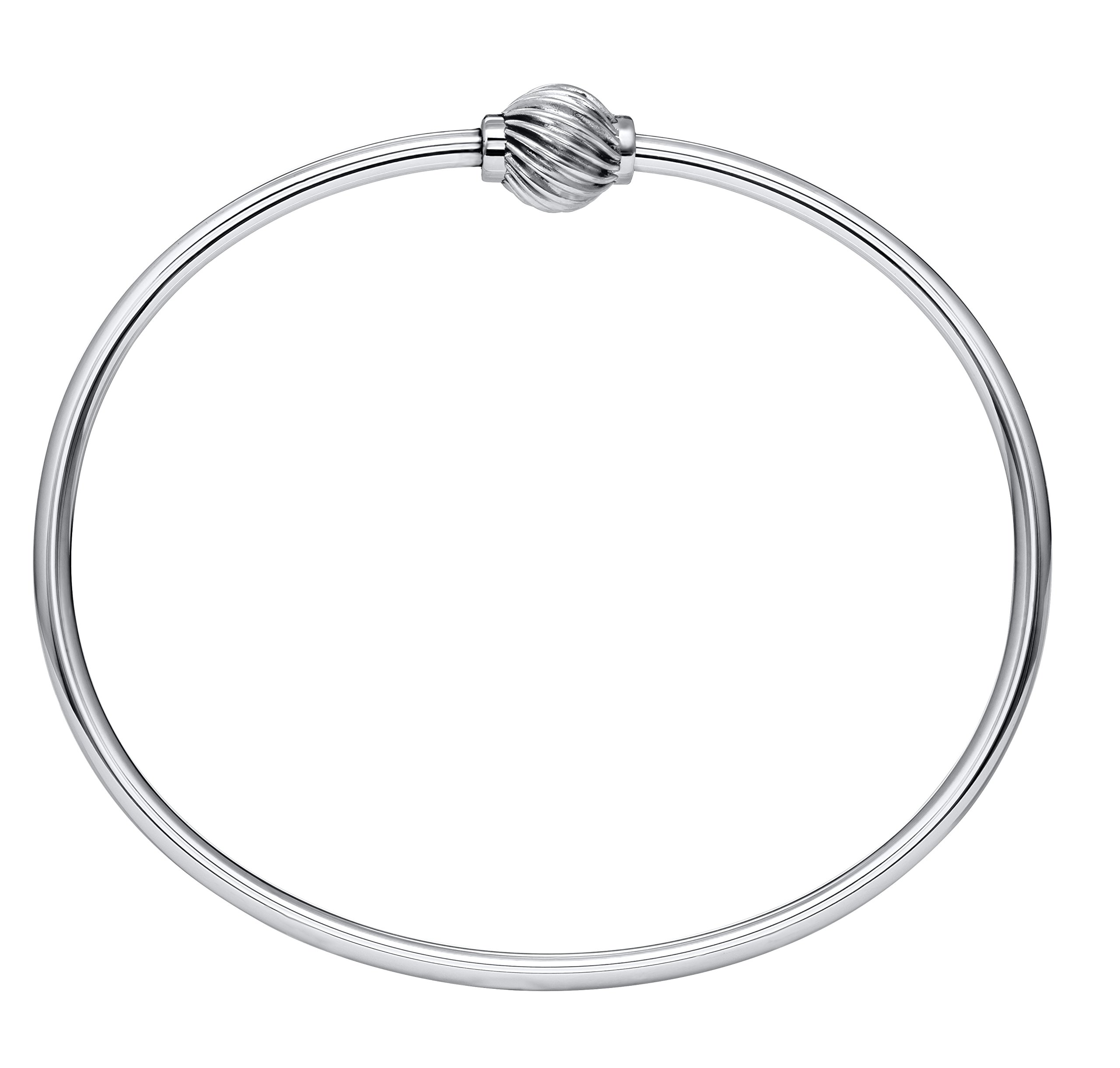 Lighthouse Creations The Traditional Sterling Silver Single Swirl Ball Threaded Bracelet from Cape Cod, 7 1/2"