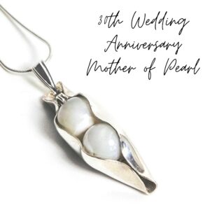 30th Wedding Anniversary Gift | Two Peas In A Pod Necklace | Mother of Pearl Stones | Wife Anniversary Gift