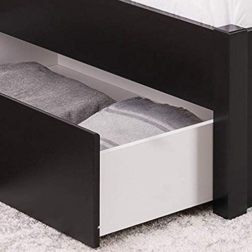 Prepac Select Queen 4-Post Raised Platform 2-Drawer Storage Bed, Modern Queen Storage Bed with Drawers 83" D x 63" W x 16" H, Black, BBSQ-1302-3K