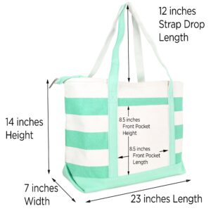 DALIX Monogram Beach Bag and Totes for Women Personalized Gifts Mint Green B