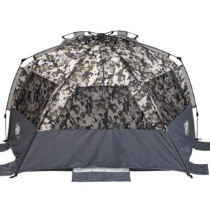 E-Z UP Wedge Portable Beach Tent, 51"x51" Entrance with 3 Roll-Up Windows and Storage Pocket, Camo Spring