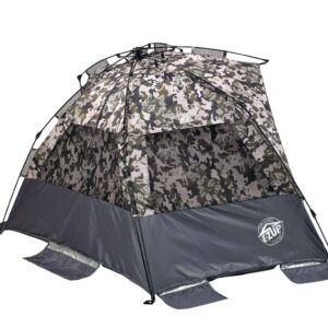 E-Z UP Wedge Portable Beach Tent, 51"x51" Entrance with 3 Roll-Up Windows and Storage Pocket, Camo Spring