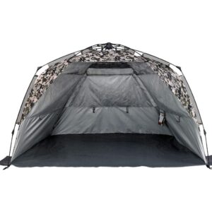 E-Z UP Wedge Portable Beach Tent, 51"x51" Entrance with 3 Roll-Up Windows and Storage Pocket, Camo Spring