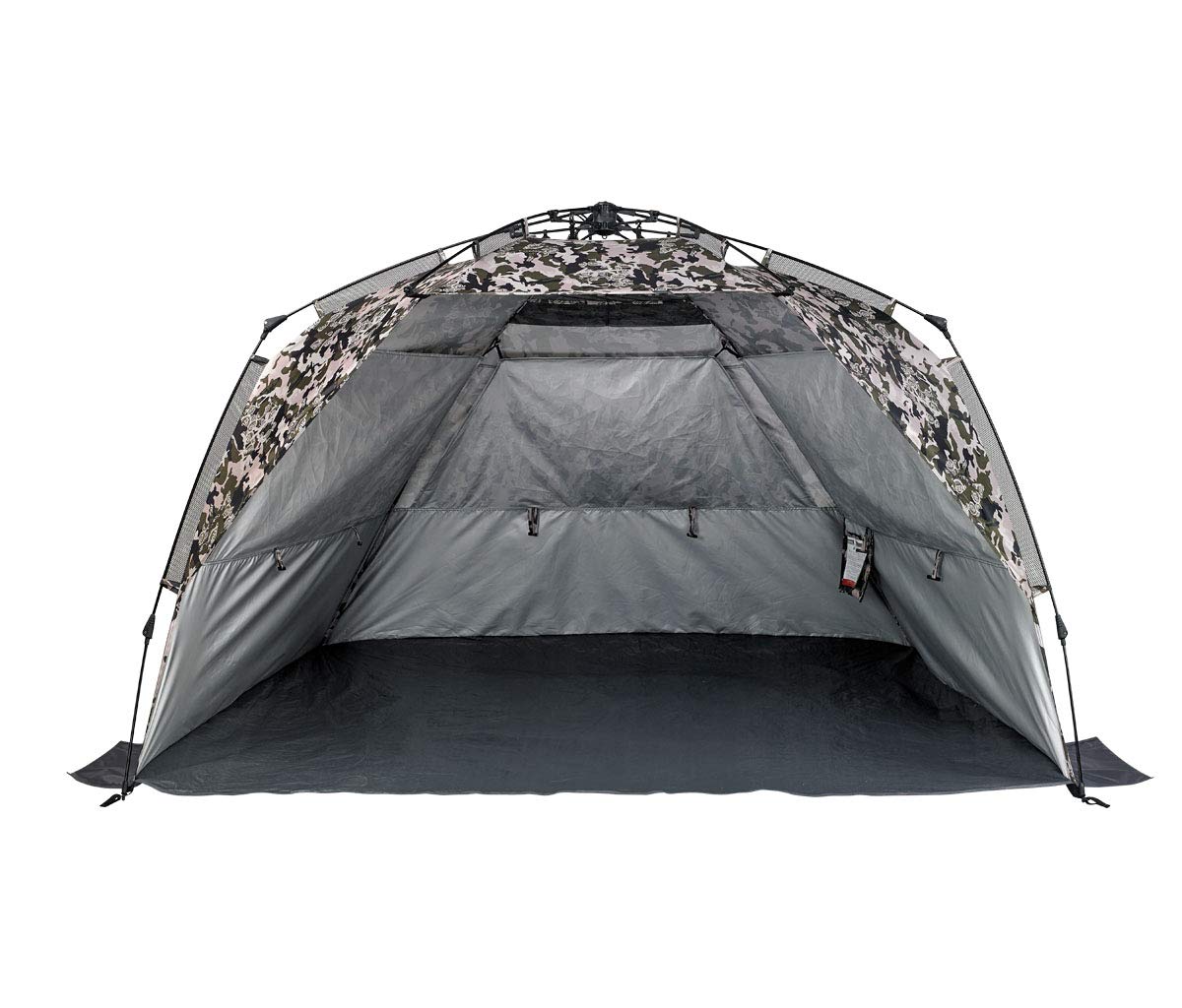 E-Z UP Wedge Portable Beach Tent, 51"x51" Entrance with 3 Roll-Up Windows and Storage Pocket, Camo Spring