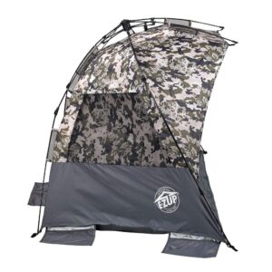 E-Z UP Wedge Portable Beach Tent, 51"x51" Entrance with 3 Roll-Up Windows and Storage Pocket, Camo Spring