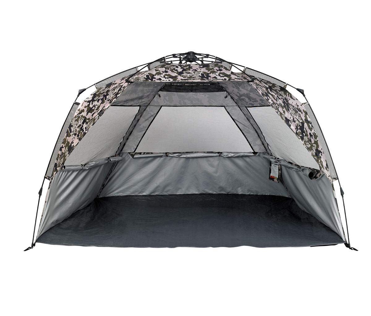 E-Z UP Wedge Portable Beach Tent, 51"x51" Entrance with 3 Roll-Up Windows and Storage Pocket, Camo Spring