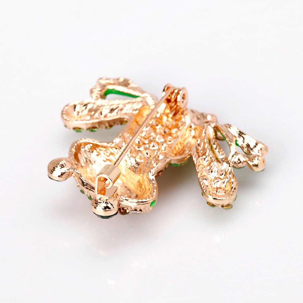 Comelyjewel Frog Brooch Pins for Women Men, Enamel Rhinestone Colorful