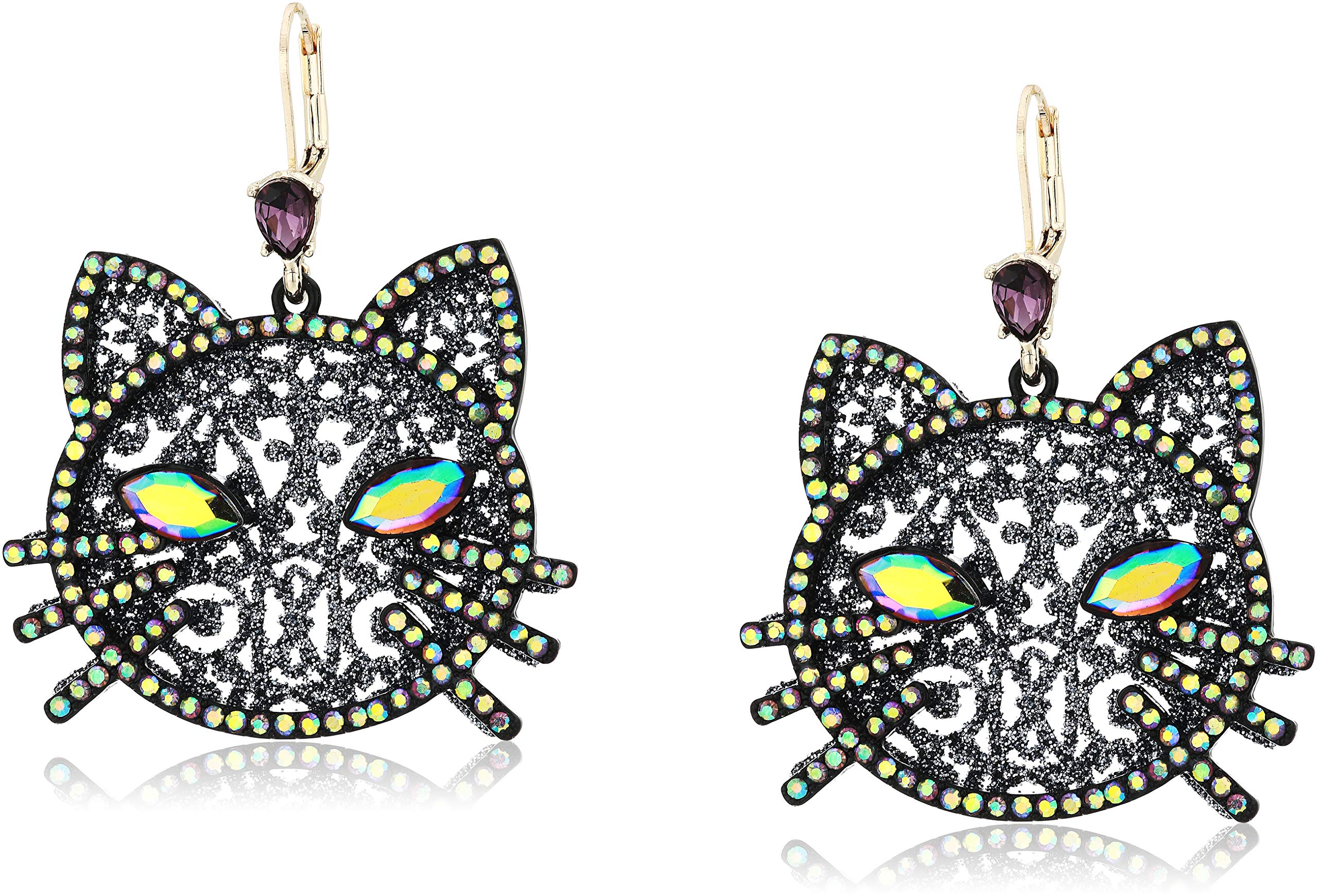 Betsey Johnson Cat Drop Earrings