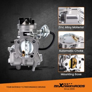 maXpeedingrods 1 Barrel Carburetor for Ford 4.9L 300 Cu/4.1L 250 Cu/3.3L 200 Cu Engine 1965-1985 for Bronco Fairmont Granada Econoline F100 F150 F250 F350, Automatic Choke