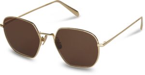 toms women's sawyer polarized square sunglasses, shiny gold, one size