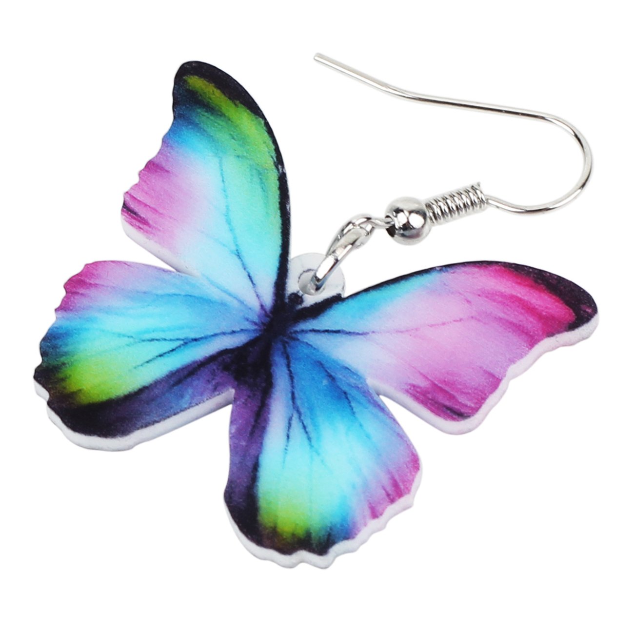 Bonsny Drop Dangle Floral Butterfly Earrings Fashion Insect Jewelry For Women Gift