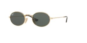 ray-ban rb3547n oval 001 51m gold/green sunglasses for men for women + bundle with designer iwear eyewear kit