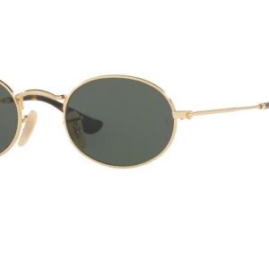 Ray-Ban RB3547N OVAL 001 51M Gold/Green Sunglasses For Men For Women + BUNDLE with Designer iWear Eyewear Kit