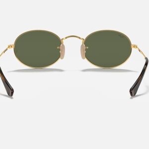 Ray-Ban RB3547N OVAL 001 51M Gold/Green Sunglasses For Men For Women + BUNDLE with Designer iWear Eyewear Kit