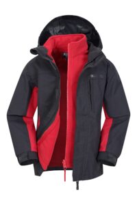 mountain warehouse cannonball iii kids 3 in 1 waterproof jacket grey kids 7-8 yrs (116-128 cm)