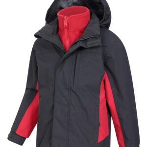 Mountain Warehouse Cannonball III Kids 3 in 1 Waterproof Jacket Grey Kids 7-8 Yrs (116-128 cm)