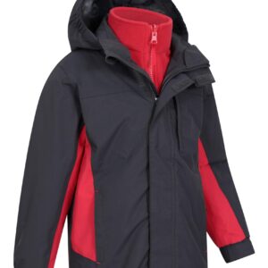 Mountain Warehouse Cannonball III Kids 3 in 1 Waterproof Jacket Grey Kids 7-8 Yrs (116-128 cm)