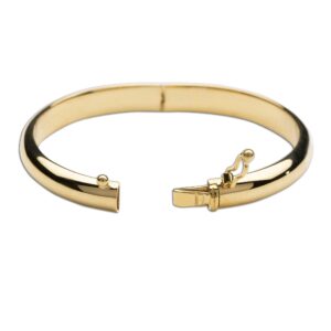 Children's 14K Gold-Plated Classic Baby Bangle Bracelet for Babies, Toddlers and Kids (Child-Medium)