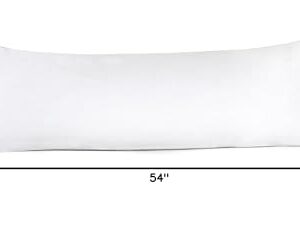 I AM A Huggable Body Pillow (54" x 20") - Hypoallergenic/Firm Support/Full Body Support/100% Cotton/White, (96563)