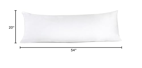 I AM A Huggable Body Pillow (54" x 20") - Hypoallergenic/Firm Support/Full Body Support/100% Cotton/White, (96563)