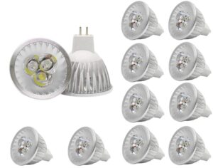 mr16 led bulbs mr16 3w led cool white light bulbs gu5.3 mr16 led bulbs 12v 3 watt led spotlight bulbs for landscape recessed track lighting,20w halogen equivalent,pack of 10