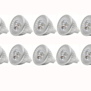 MR16 LED Bulbs MR16 3W LED Cool White Light Bulbs GU5.3 MR16 LED Bulbs 12V 3 Watt LED Spotlight Bulbs for Landscape Recessed Track Lighting,20W Halogen Equivalent,Pack of 10