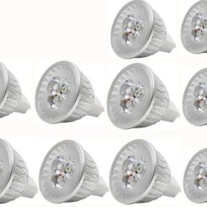 MR16 LED Bulbs MR16 3W LED Cool White Light Bulbs GU5.3 MR16 LED Bulbs 12V 3 Watt LED Spotlight Bulbs for Landscape Recessed Track Lighting,20W Halogen Equivalent,Pack of 10