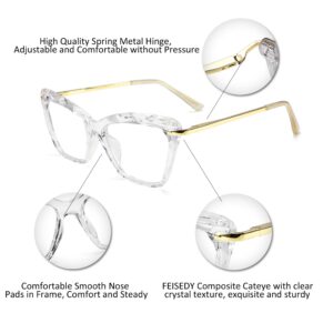 FEISEDY Cat Eye Glasses Frame Clear Lenses Eyewear Women B2440