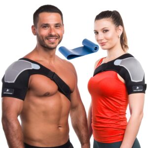 rotator cuff support brace – compression shoulder brace for women or men - shoulder stability brace - shoulder compression sleeve for pain relief - shoulder support brace for torn rotator cuff (s-m)