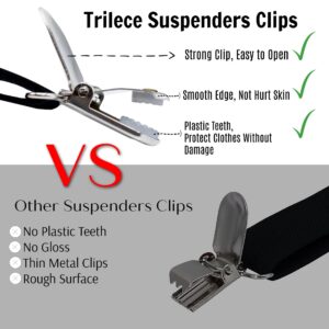 trilece Brown Suspenders for Men - Adjustable Y Shape Womens Boys Suspenders with Heavy Duty Clips (Brown, 1)