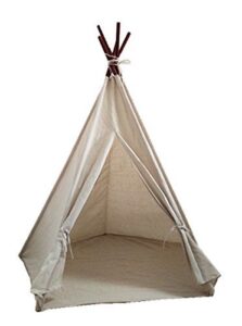 laylala® teepee tent.india teepee-embroidery elephant-preassemble.5 poles design(light brown color)