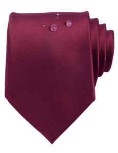 gusleson solid burgundy tie satin maroon necktie wedding wine ties for men waterproof material (0766-01)