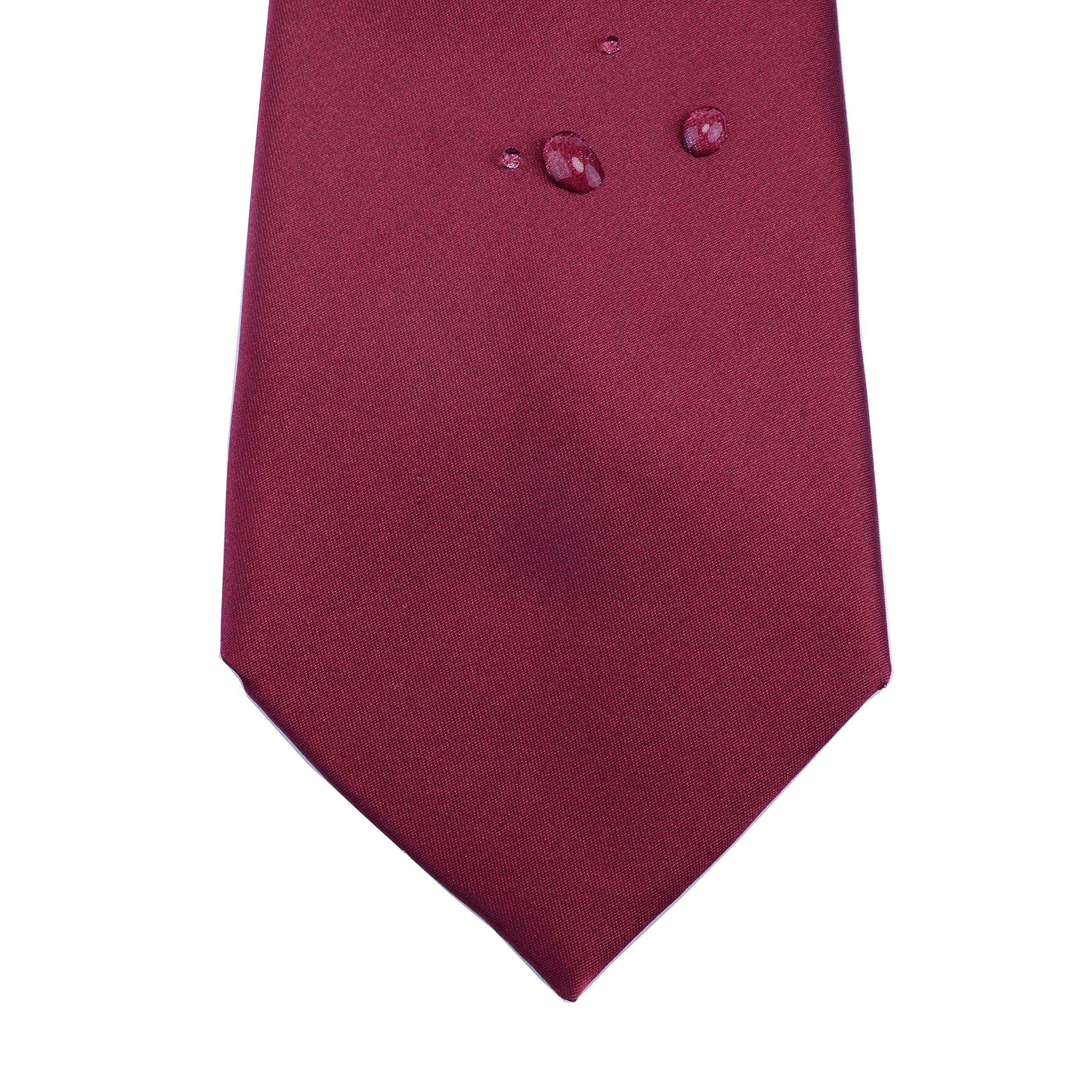 GUSLESON Solid Burgundy Tie Satin Maroon Necktie Wedding Wine Ties for Men Waterproof material (0766-01)