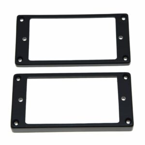 dopro set of 2 plastic humbucker pickup ring pickup mounting frame flat bottom 3 * 5 for neck and 7 * 9 for bridge pickup black