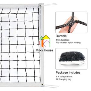 Volleyball Nets, Professional Volleyball Net, Portable Volleyball Replacement Net for Backyard Schoolyard Sports Beach Swimming Pool, Indoor/Outdoor Volleyball Net Set, 32FTX3FT, Poles Not Included