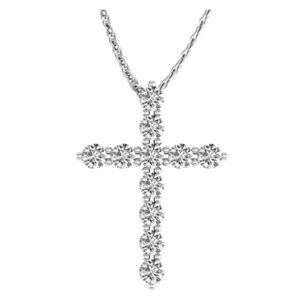 houston diamond district 1/2 carat total weight 14k white gold diamond cross value collection