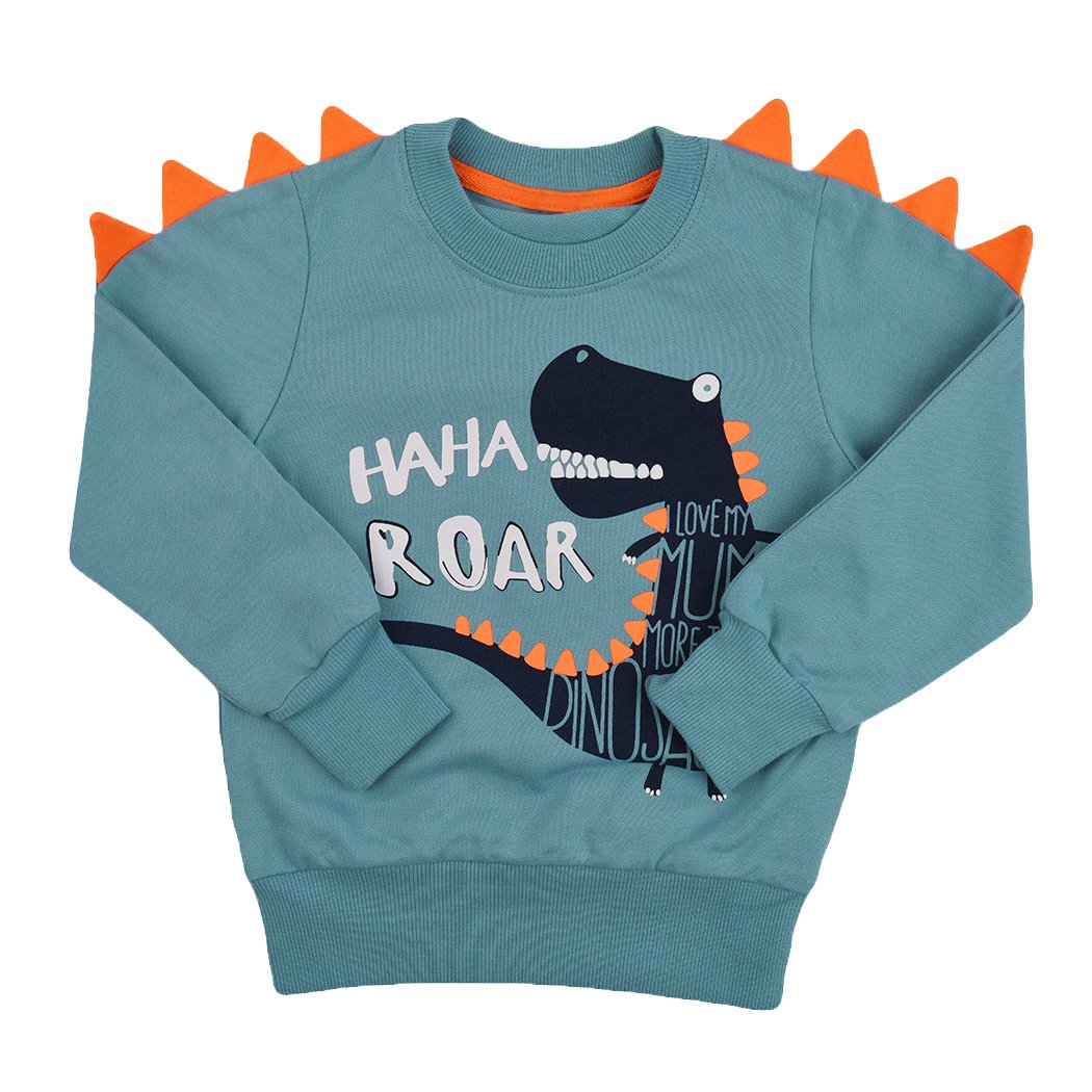 Boys Dinosaur Sweatshirts Toddler Long Sleeve T-Shirts Pullover Cartoon Tee Sport Tops for Kids 4T