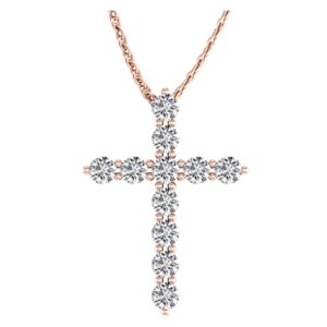 3/4 carat total weight 14k rose gold diamond cross value collection