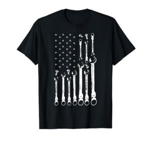 mechanic flag american patriotic flag car mechanic usa flag t-shirt