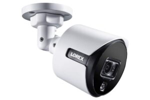 lorex indoor/outdoor 4k analog security camera, add-on bullet camera for wired surveillance system, active deterrence and color night vision, 1 bullet camera