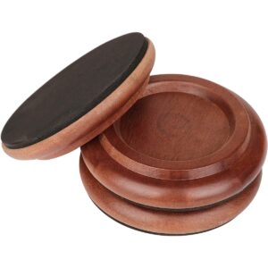 eison grand piano caster cups, solid sapeliwood piano caster with non-slip & anti-noise foam floor protectors for hardwood floor, set of 3