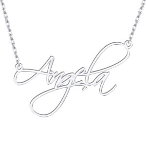 yoke style custom name necklace personalized, sterling silver customized charm necklace jewelry gift for women