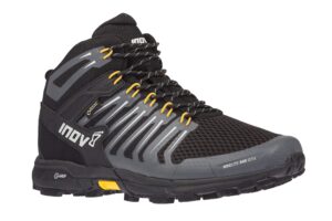 inov-8 mens roclite 345 gtx - lightweight waterproof hiking boots - black/yellow - 8