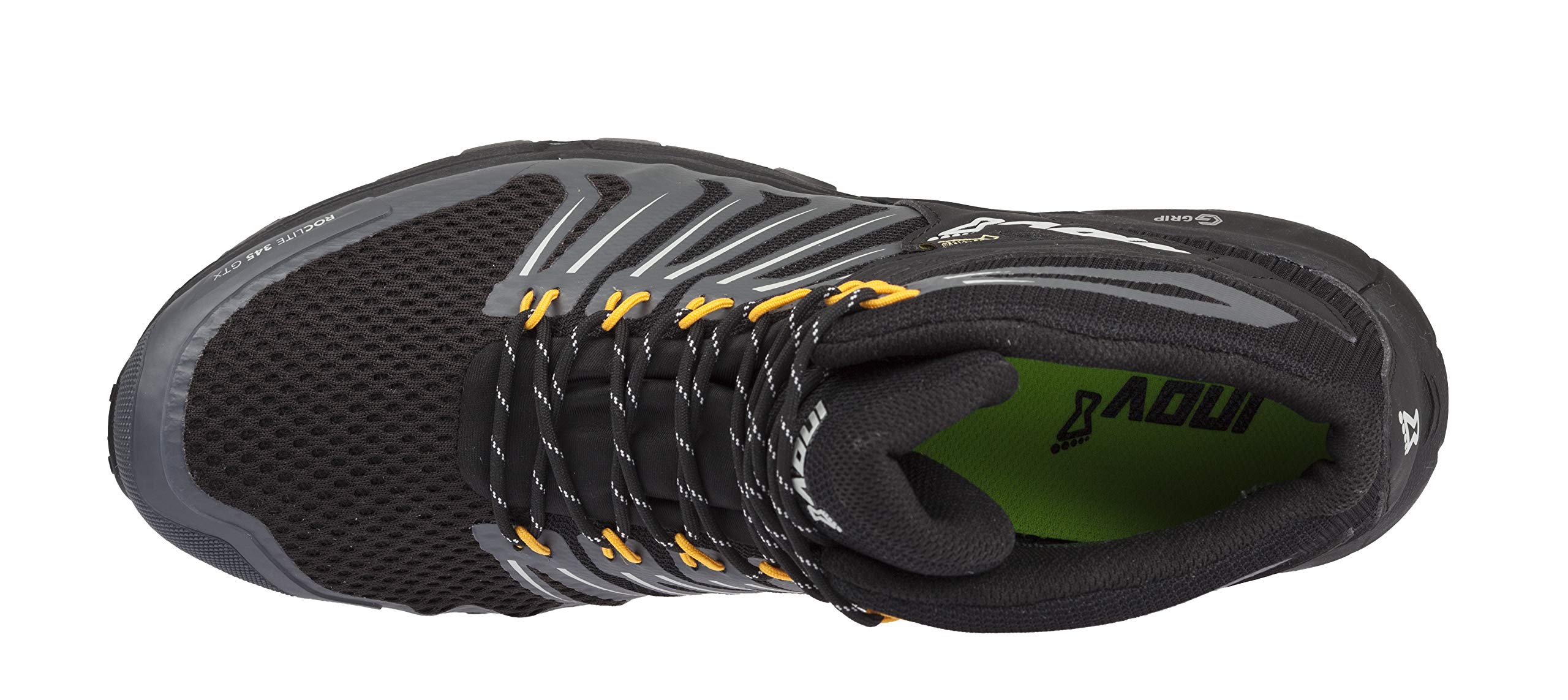 Inov-8 Mens Roclite 345 GTX - Lightweight Waterproof Hiking Boots - Black/Yellow - 8